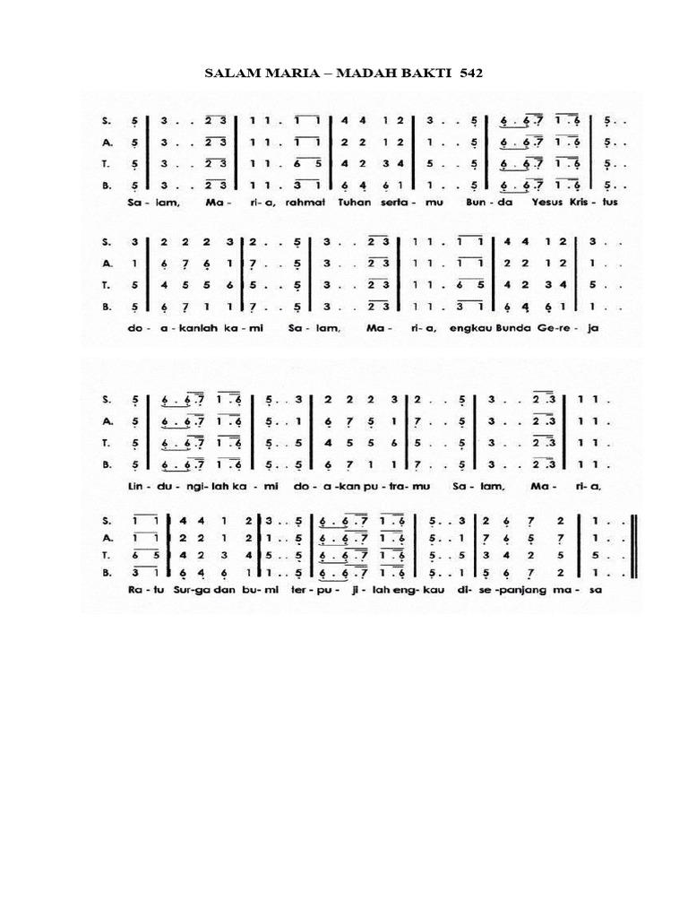 Salam Maria MB 542 | PDF