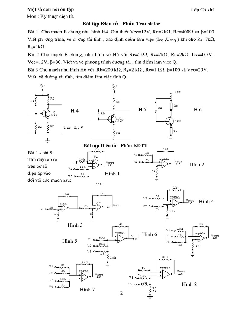 CH - Baitap - KTDT 2020 | PDF