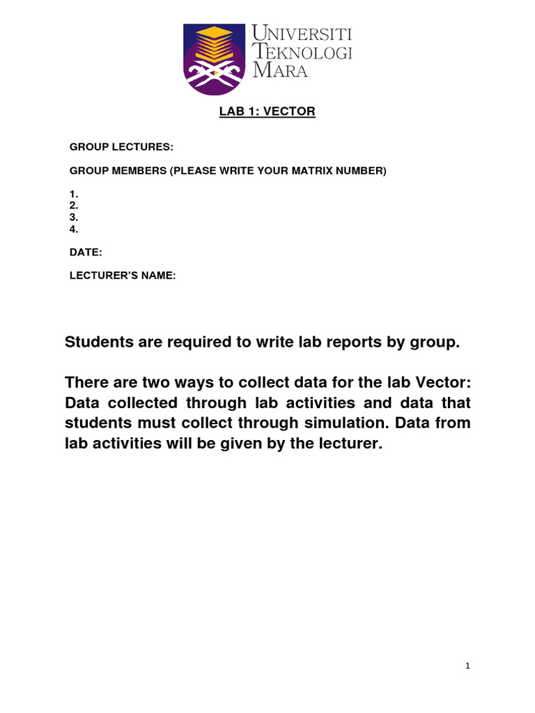 Lab 1 - Vector-Odl V02 | PDF