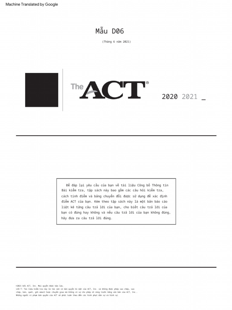 ACT 202106 Form D06 | PDF