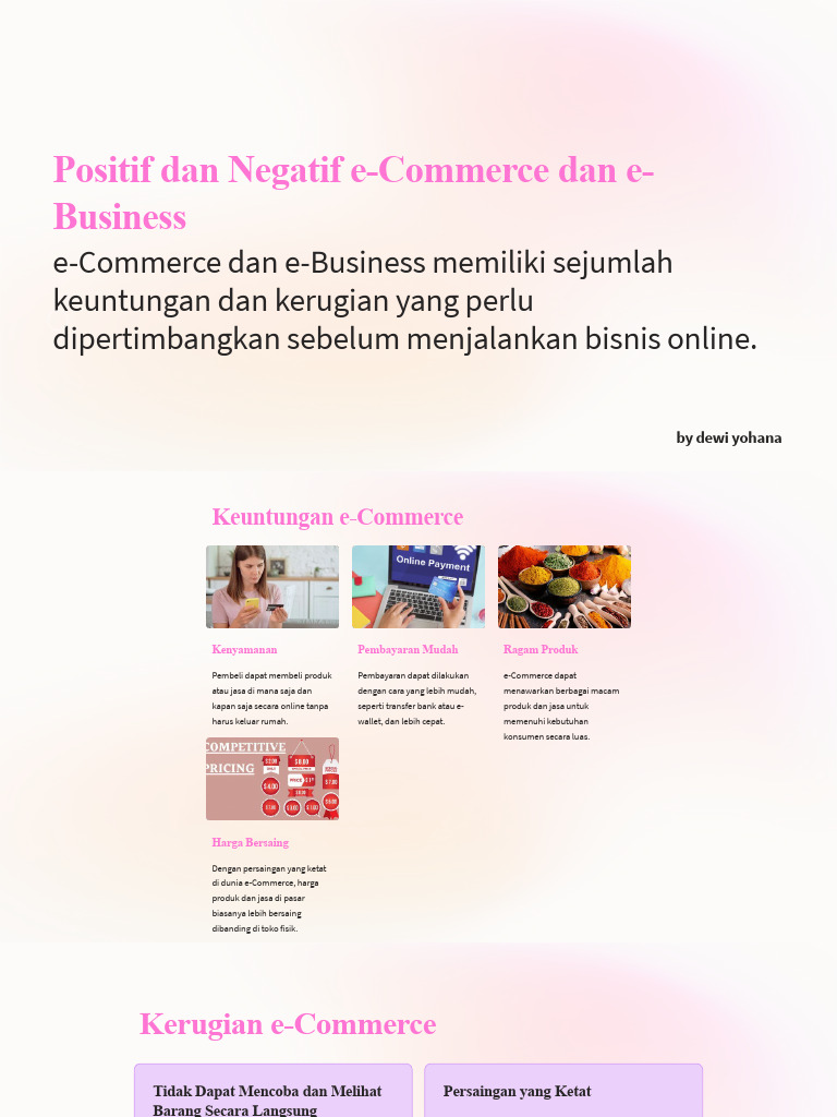 Positif Dan Negatif e Commerce Dan e Business | PDF