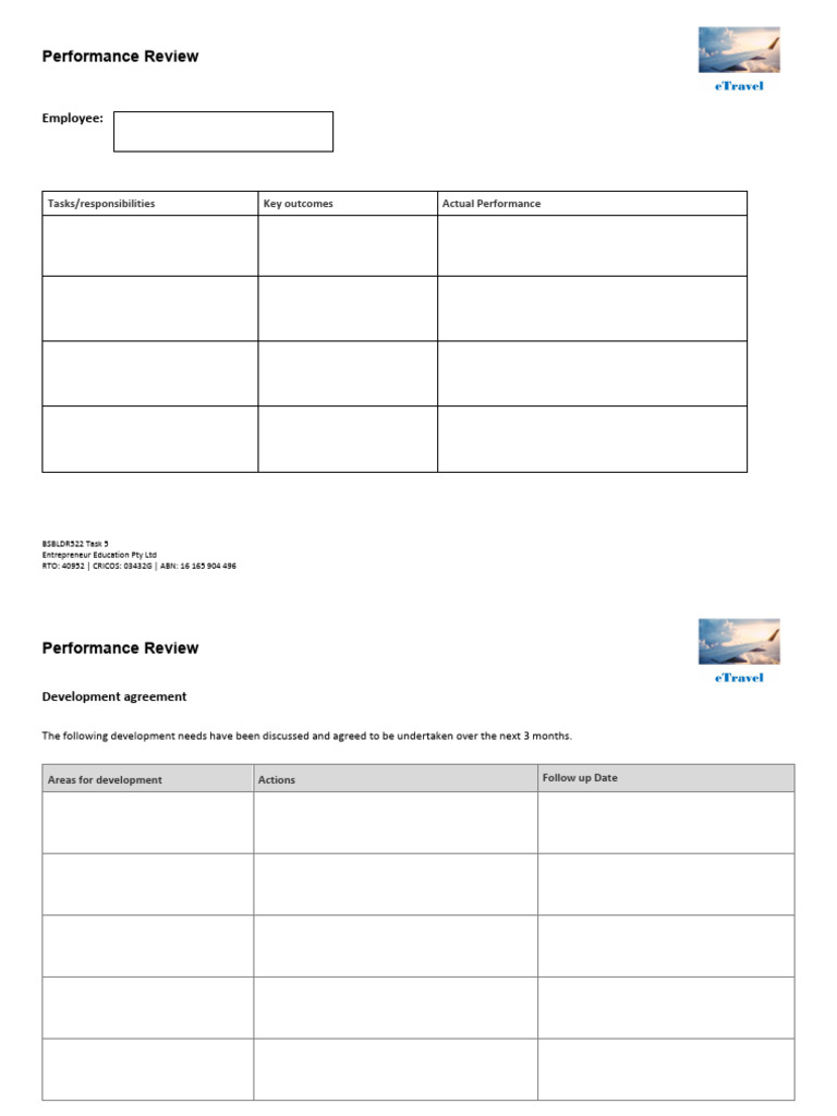 Task 5 Performance review | PDF