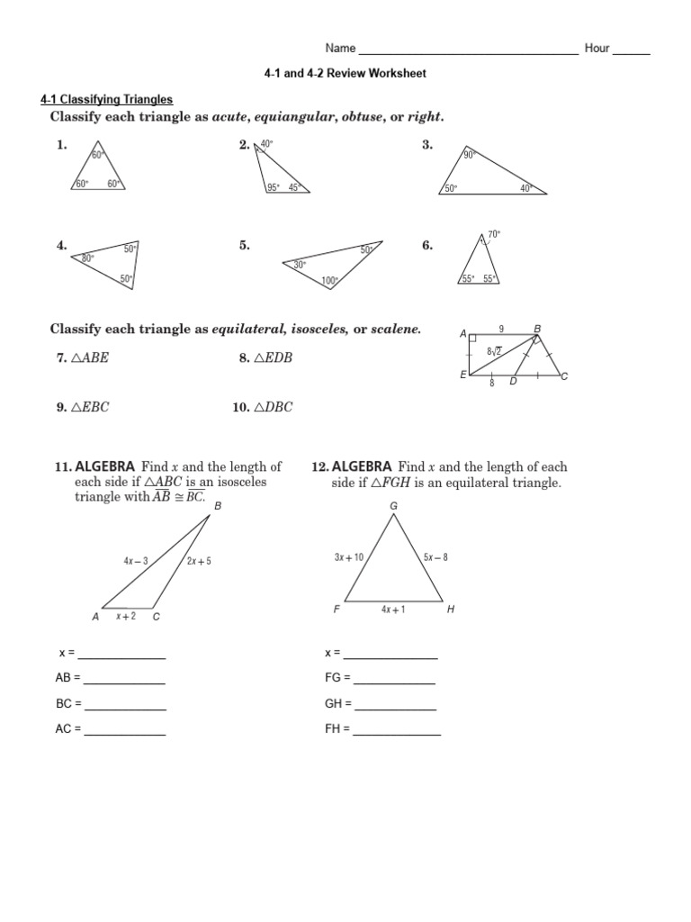 Skills Practice: Classifying Triangles | PDF