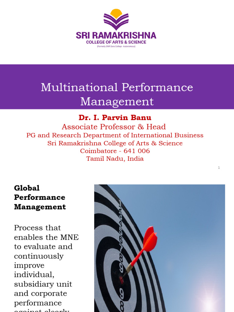 Performance Management | PDF | Multinational Corporation | Subsidiary