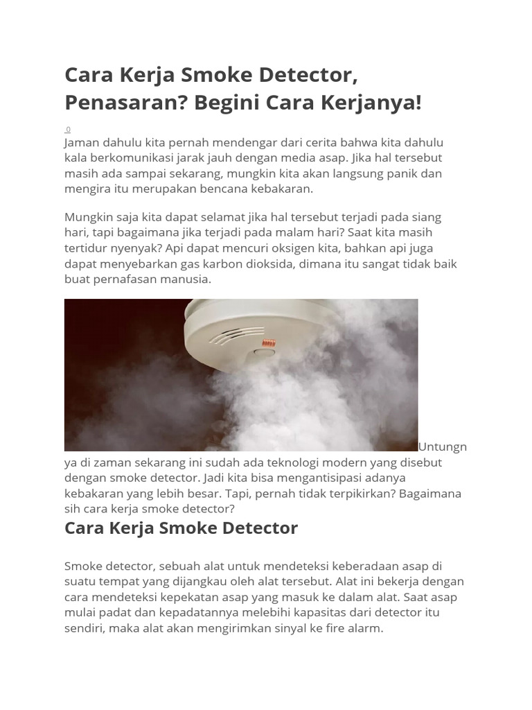 Cara Kerja Smoke Detector | PDF
