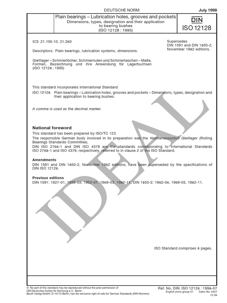 Iso 12128-1998 | PDF | International Organization For Standardization