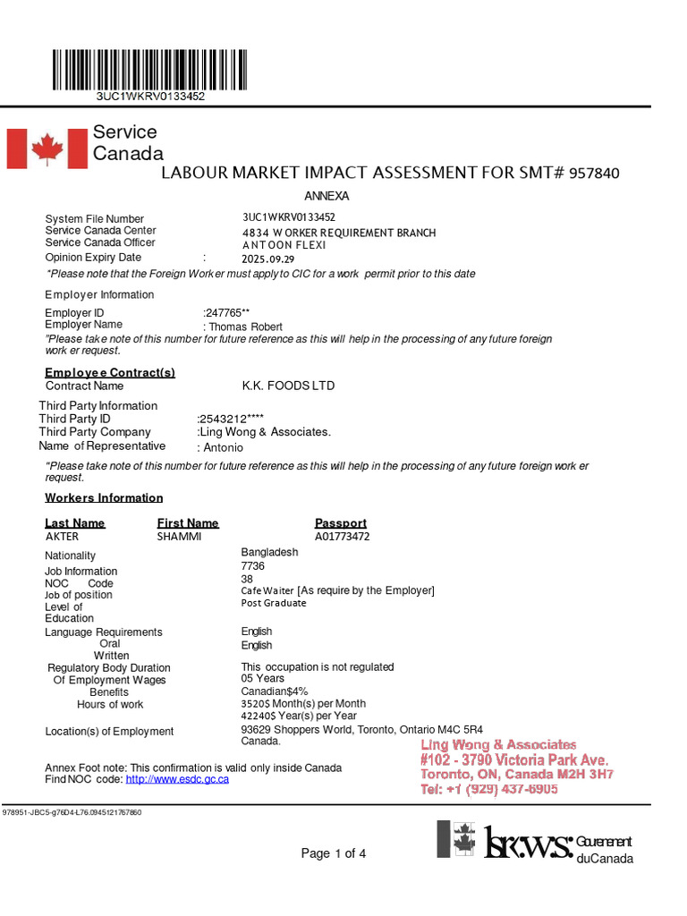 LMIA | PDF | Employment | Foreign Worker