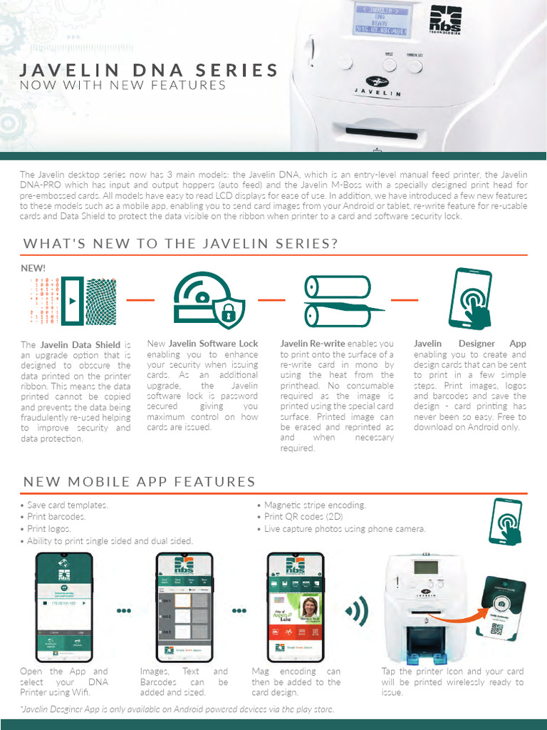 Javelin DNA Series | PDF | Printer (Computing) | Usb