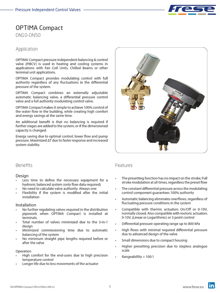 1 EN OPTIMA Compact DN10-DN50 | PDF