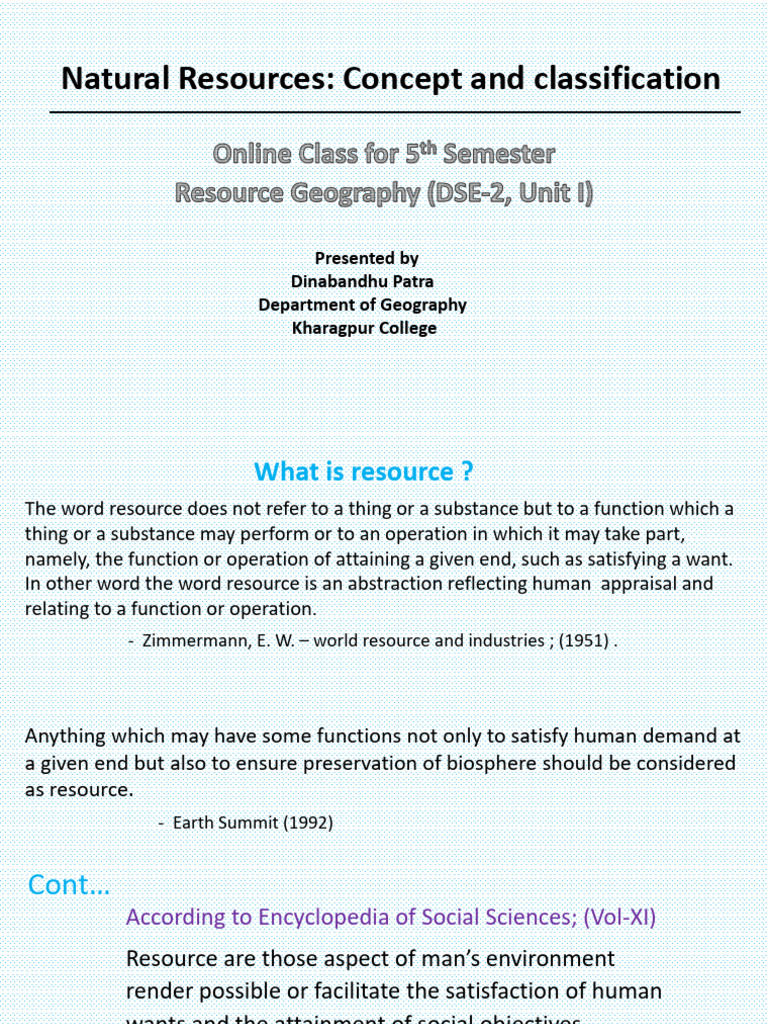 2629natural Resources 5th Semester | PDF | Resource | Renewable Energy