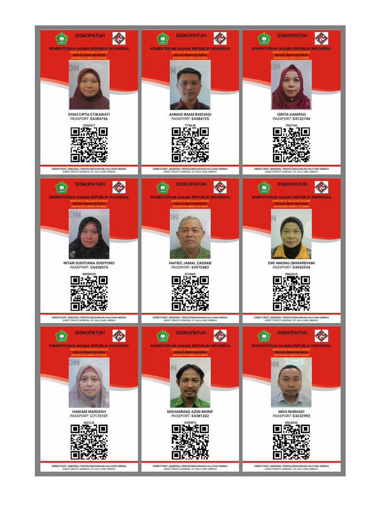 Kartu Jamaah UMROH 14 OKT 2023 Revisi | PDF