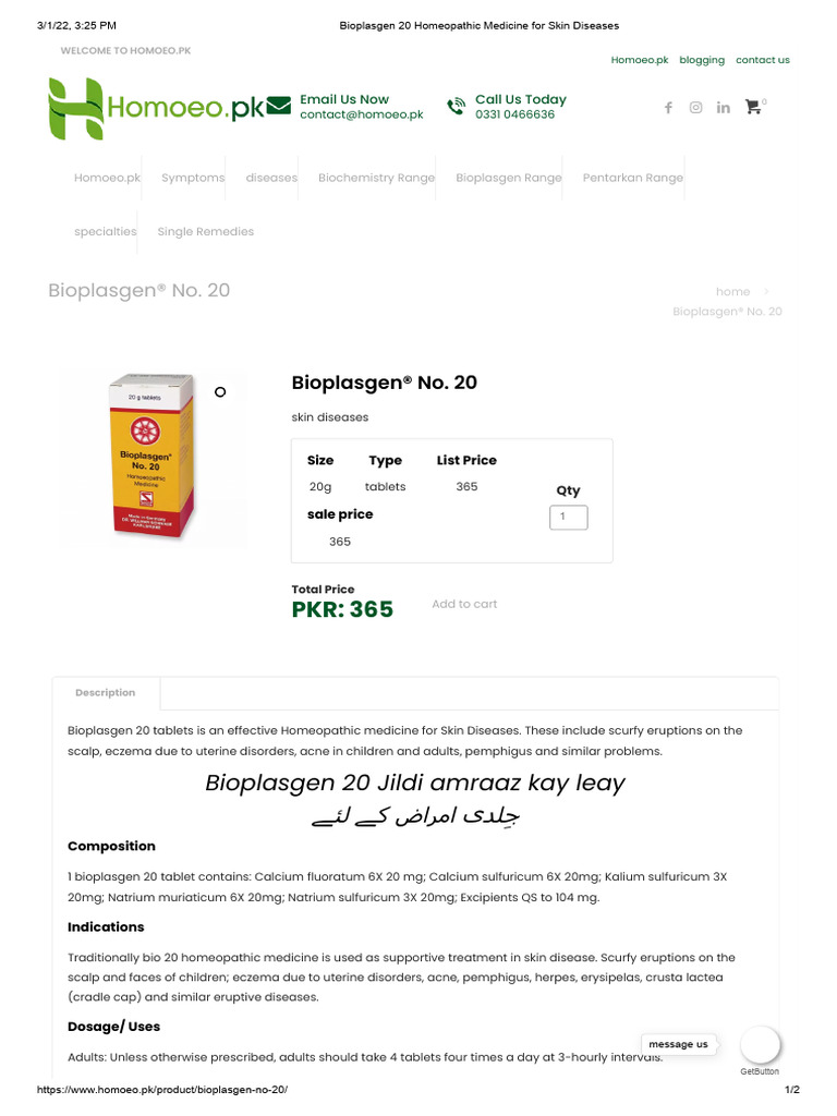 BHP Formula No 55 Refrence - Bioplasgen 20 Homeopathic Medicine For ...