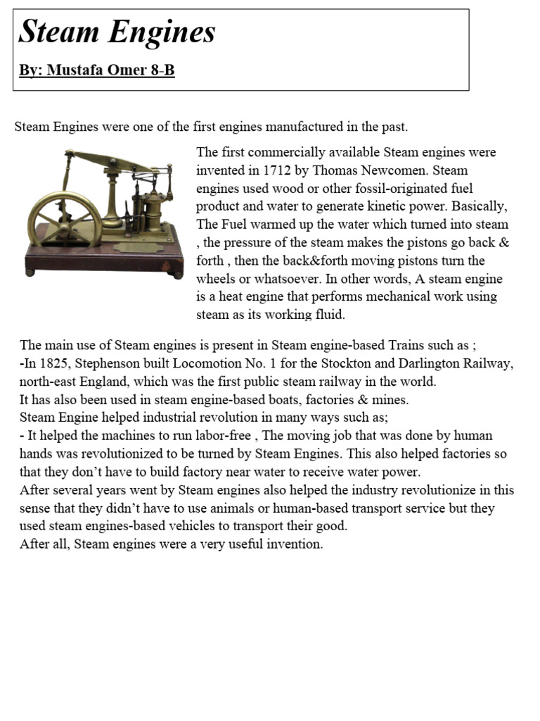 History and Impact of Steam Engines | PDF | Art