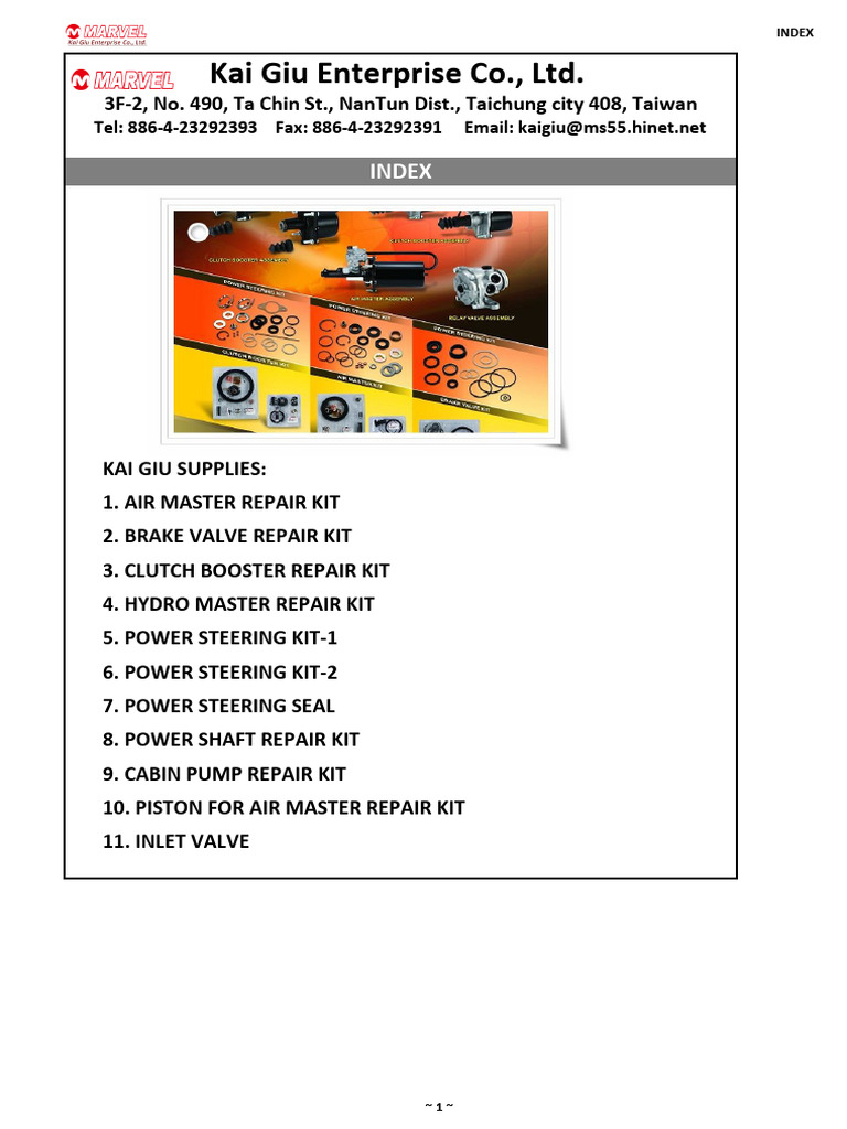 Repair Kit | PDF | Toyota | Private Transport