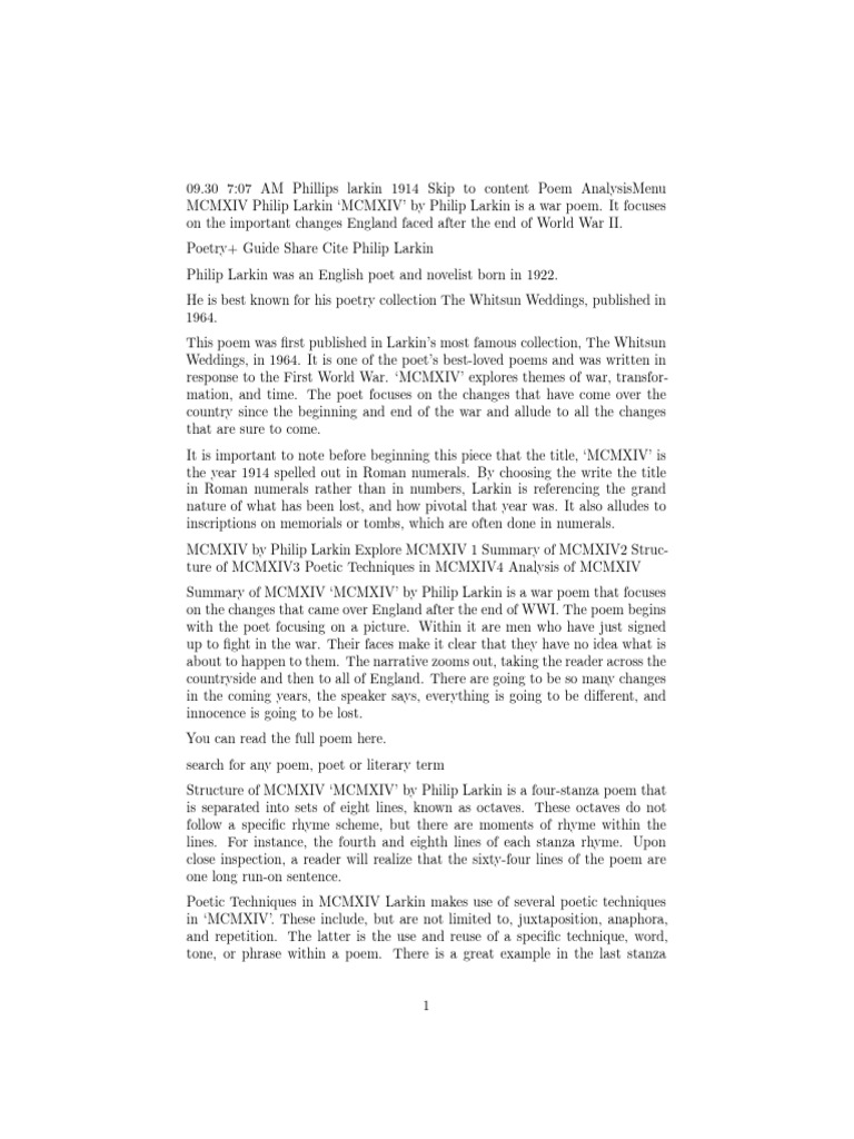 Phillips Larkin 1914 | PDF