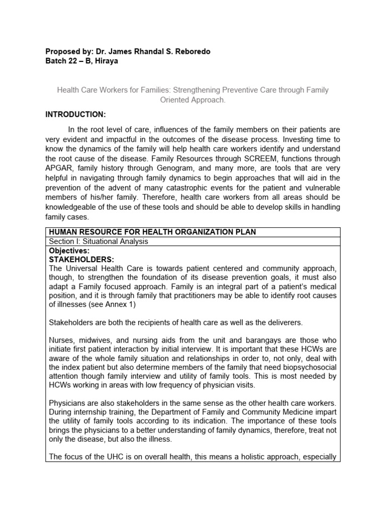 HRH Organizational Plan | PDF