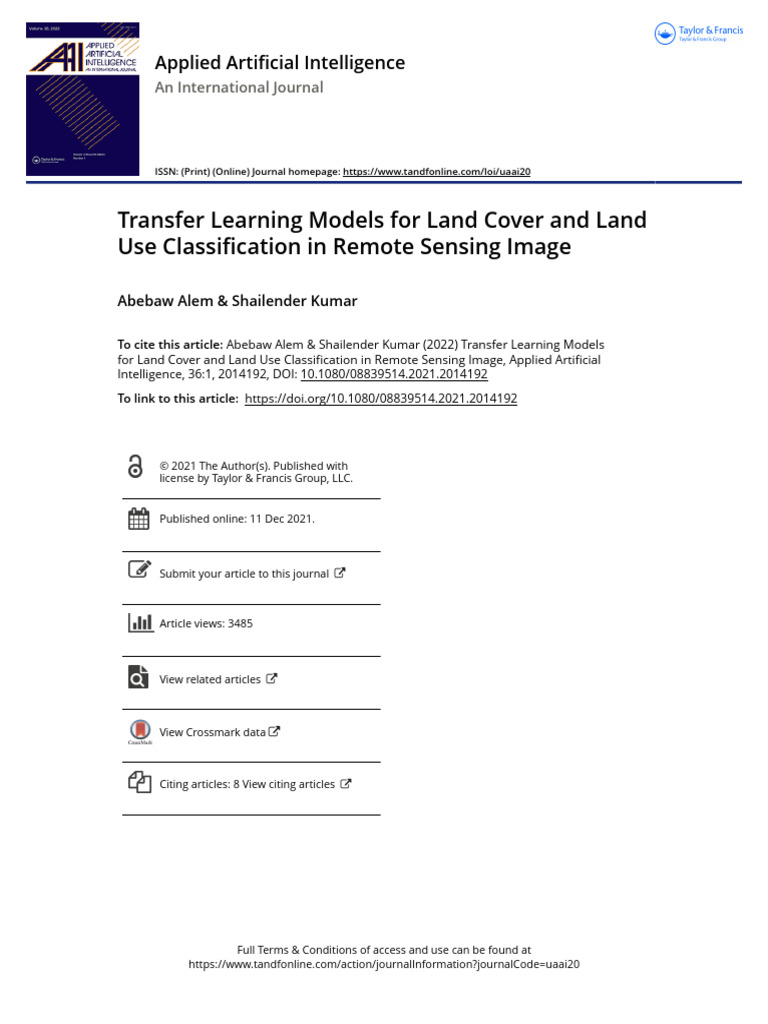 9.transfer Learning Models For Land Cover and Land Use Classification in Remote Sensing Image ...
