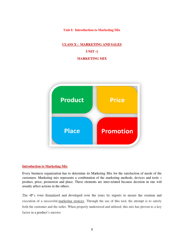 Introduction To Marketing Mix | PDF | Marketing | Direct Marketing
