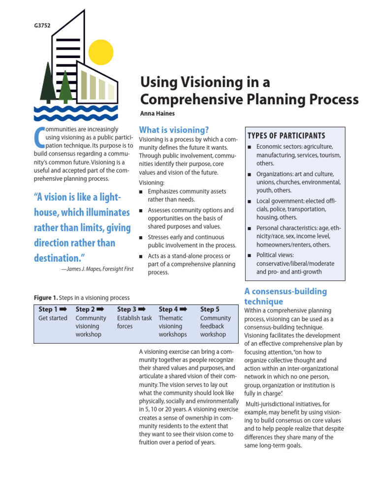 Using Visioning in Comprehensive Planning Process | PDF | Community | Consensus Decision Making