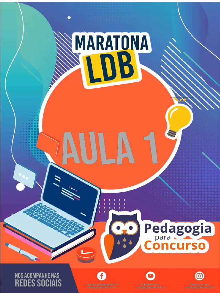 Pedagogia para Concurso Maratona LDB Material Aula1 | PDF