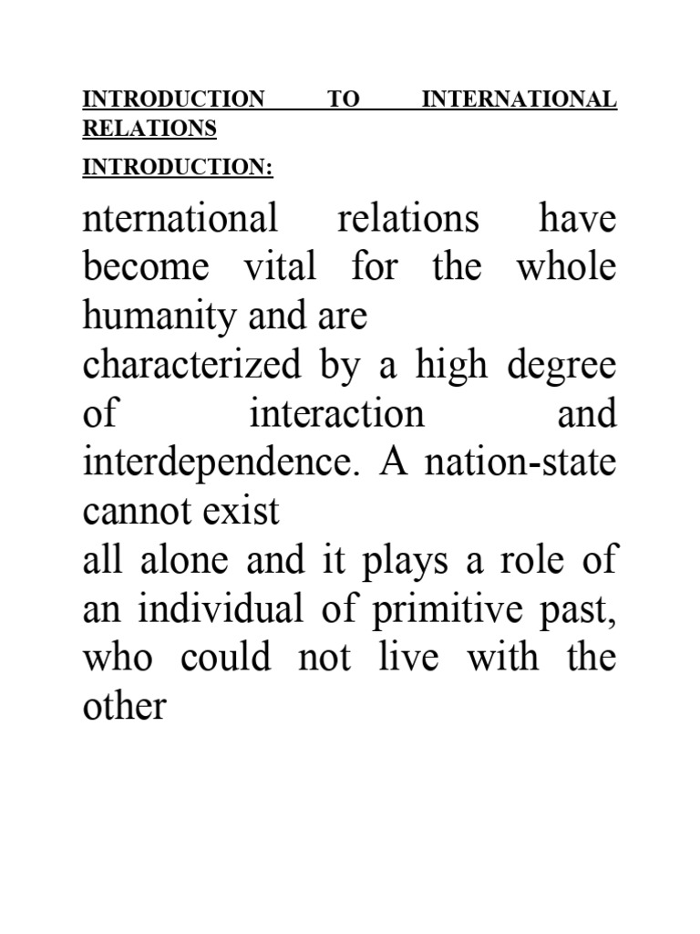 Introduction To International Relations | PDF