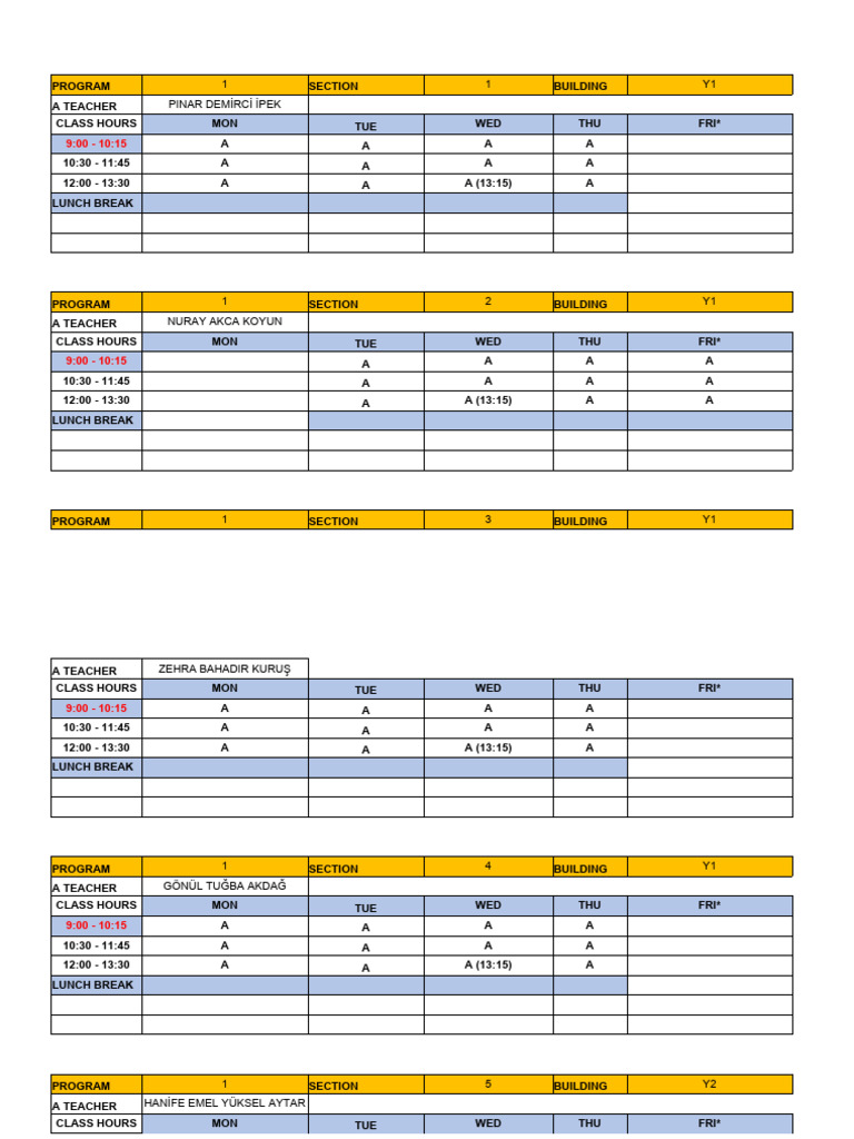 2023-2024 Fall Term Class Schedules | PDF