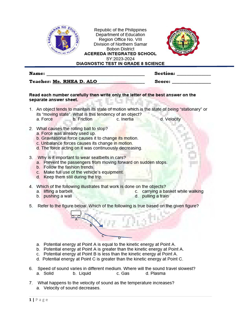 Science-8-Diagnostic-Test | PDF