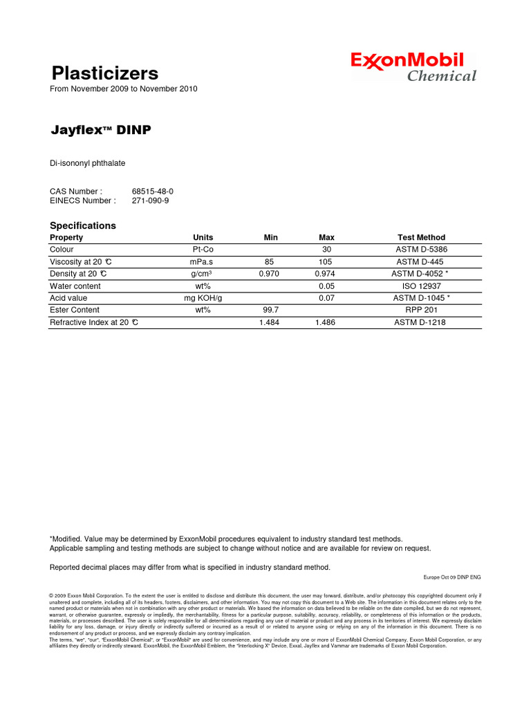 TDS Jayflex DINP | PDF