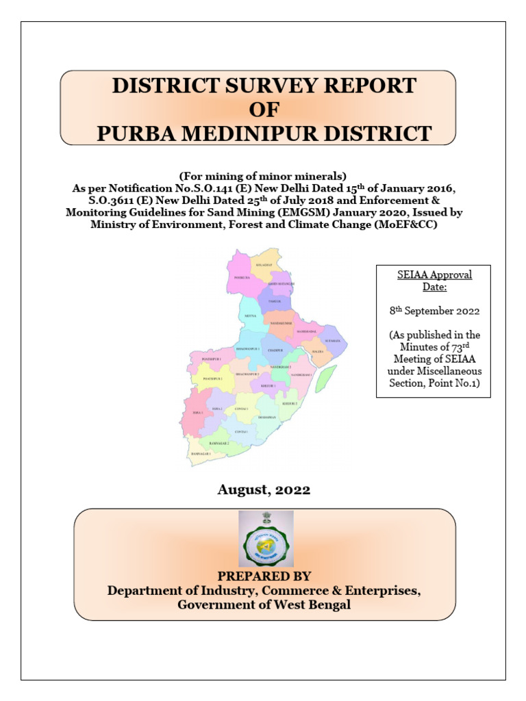 DSR of Purba Medinipur | PDF | River | Mining