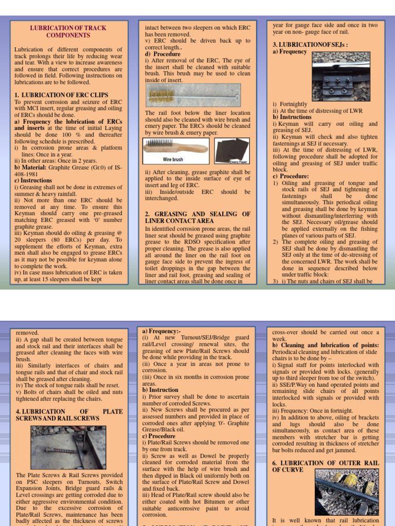Pamphlet On Lubrication of Track Components | PDF
