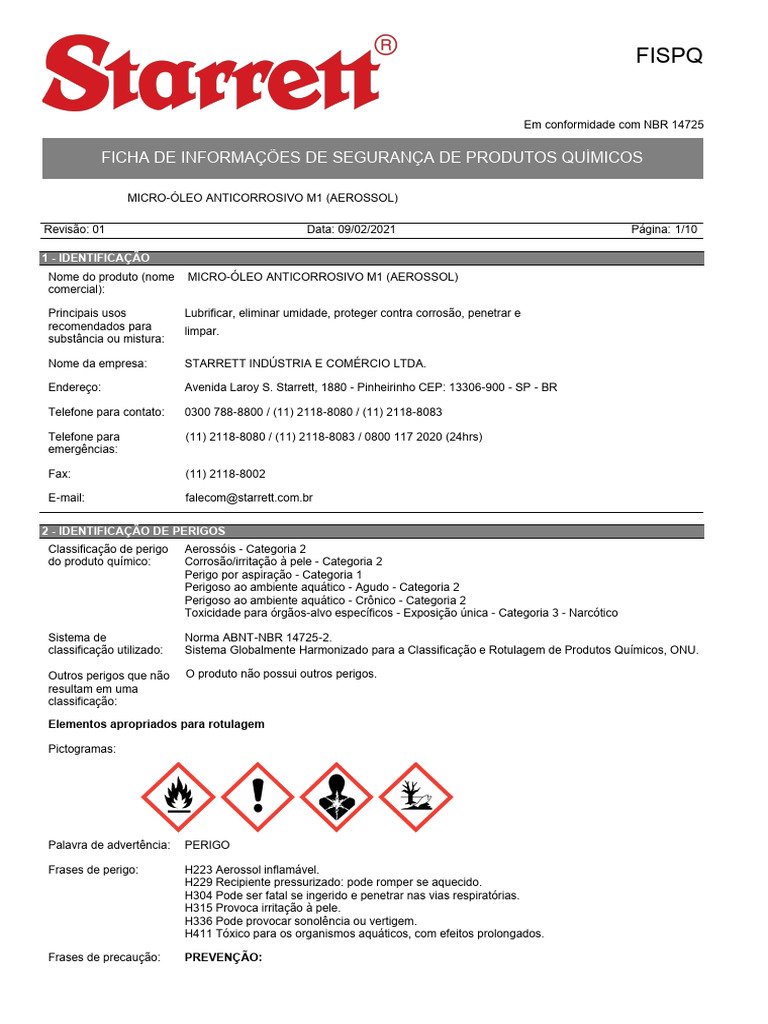 Fispq Microleo Anticorrosivo m1 Aero v01 | PDF | Combustão | Dióxido de ...