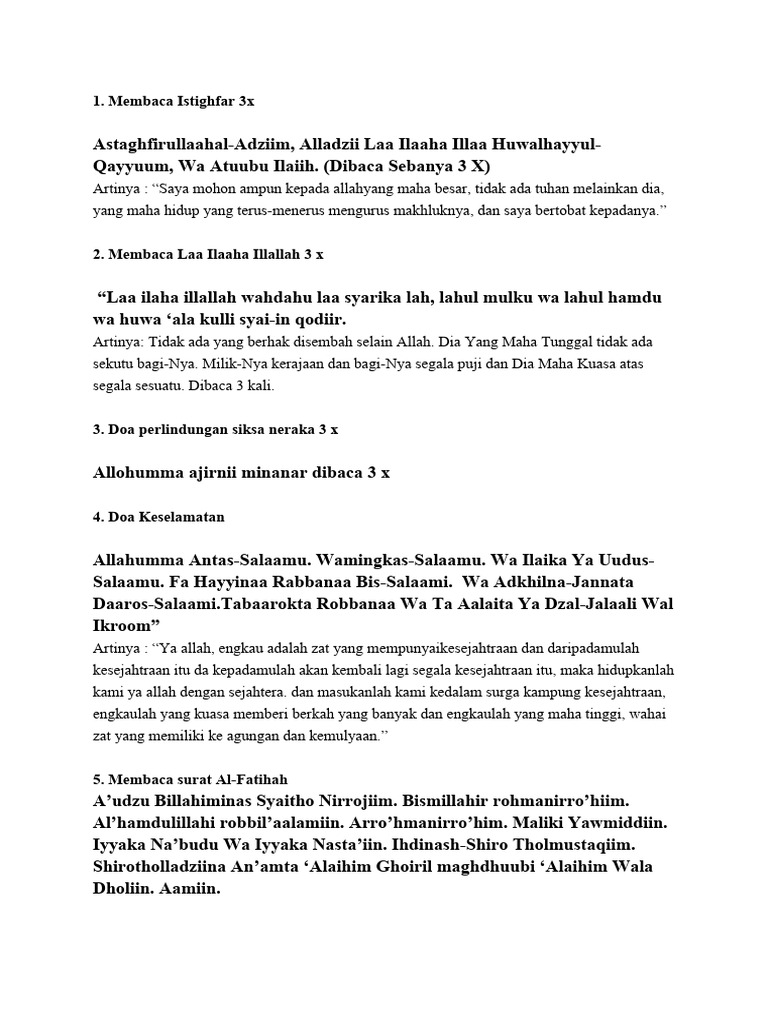 Zikir Dan Doa Lengkap | PDF