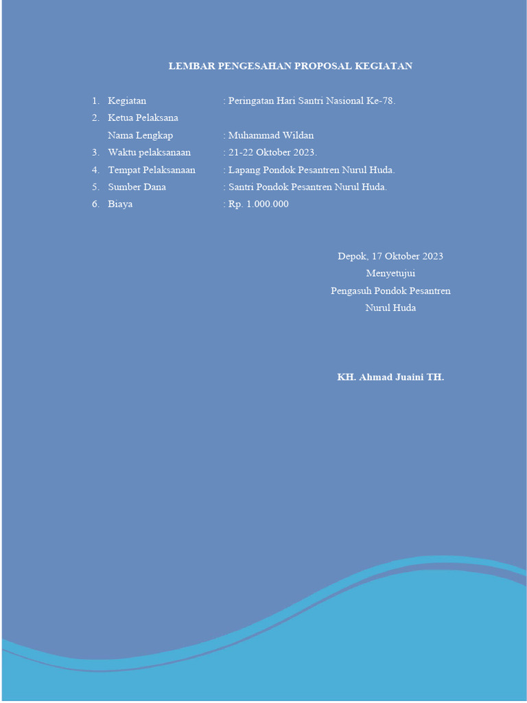 Proposal Kegiatan HSN PPNH 2023 | PDF