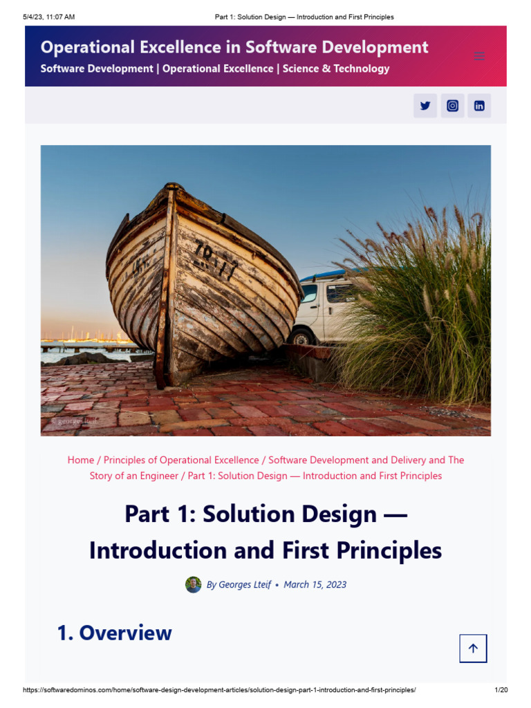 Part 1 - Solution Design - Introduction and First Principles | PDF | Mathematical Optimization ...