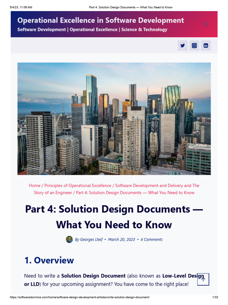 Part 4 - Solution Design Documents - What You Need To Know | PDF | Software Development Process ...