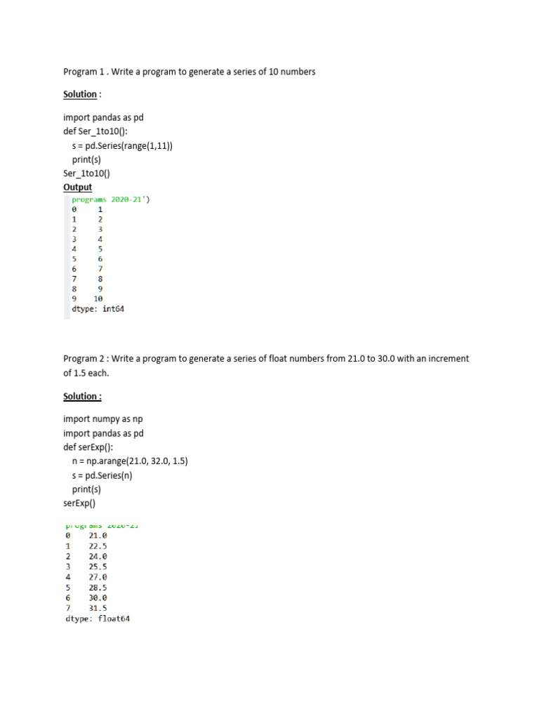Series Programs | PDF