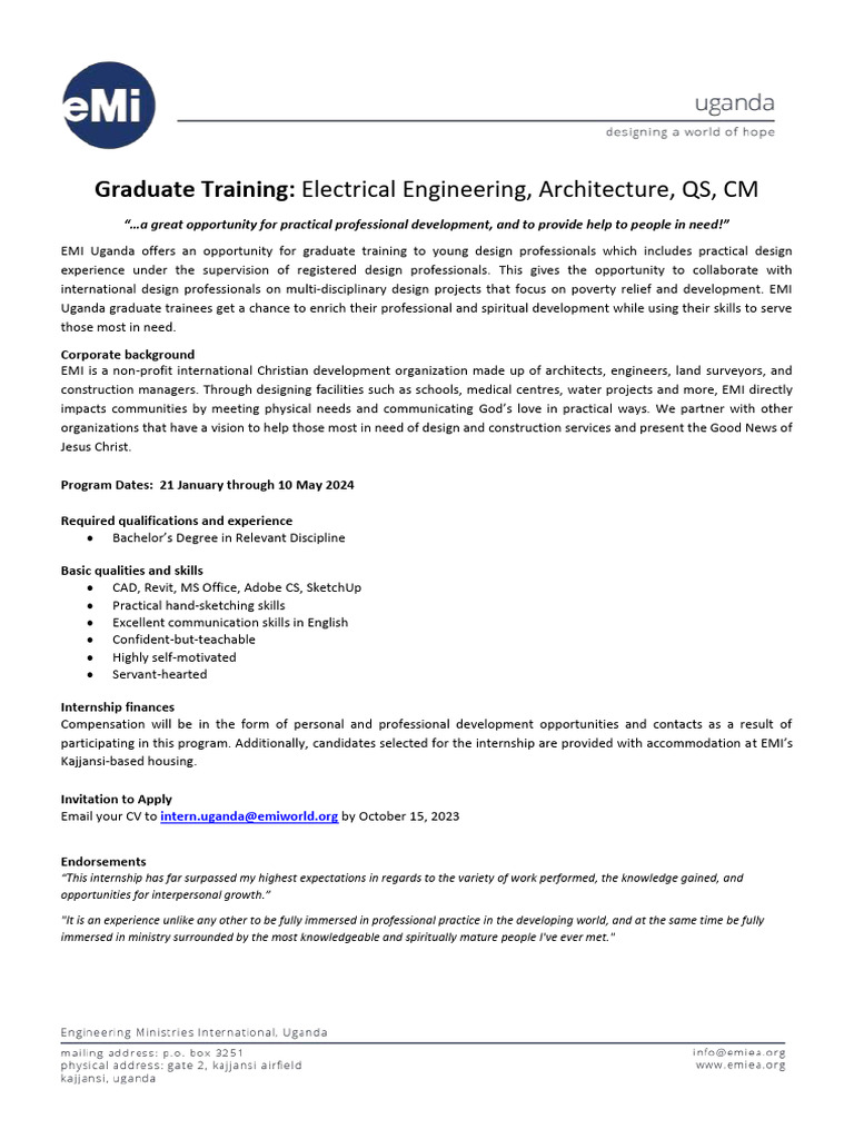 Graduate Training Advert T1-2024 | PDF