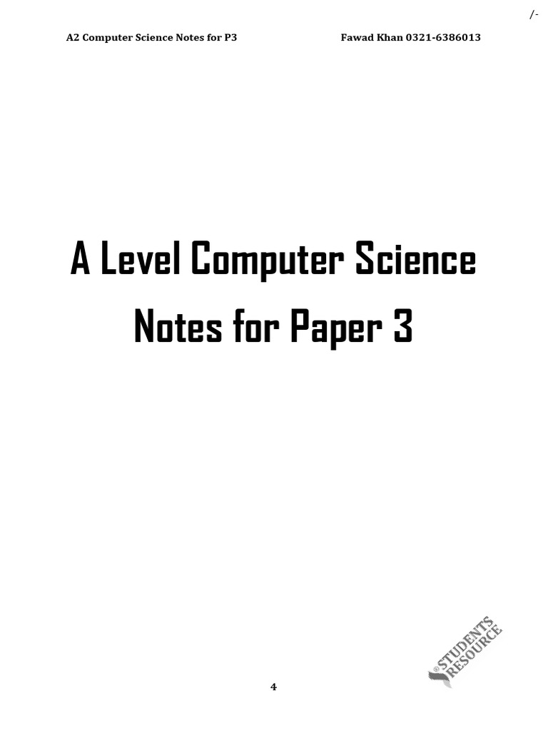 Final Computer Science 9608 Paper 3 | PDF