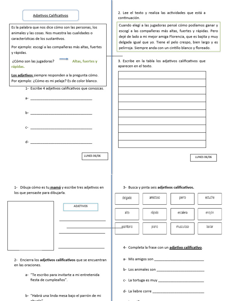 Adjetivos Calificativos | PDF | Adjetivo