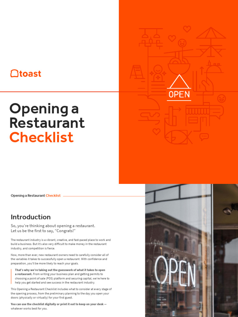 Opening A Restaurant Checklist | PDF