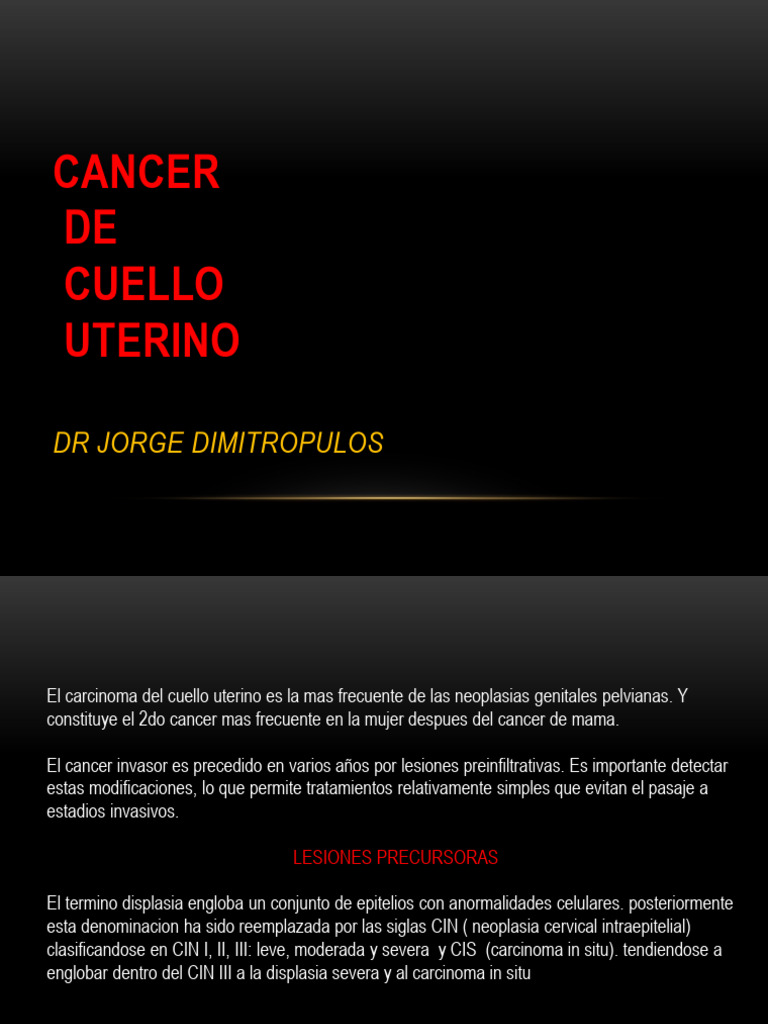 Cáncer Cervical: Diagnóstico y Estadios | PDF | Cáncer | Cáncer de ...