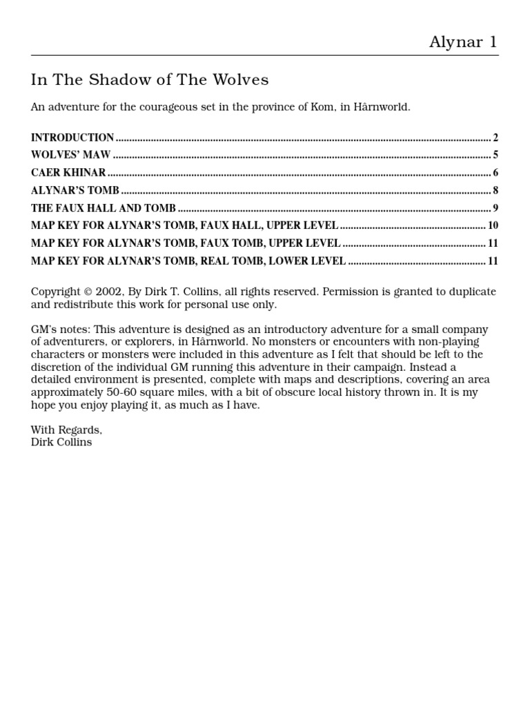 HarnWorld in The Shadows of The Wolves | PDF