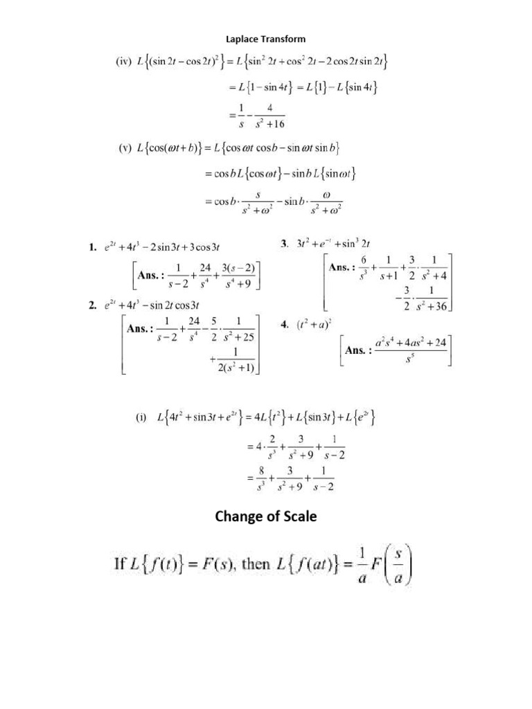 Laplace Transform Techniques Overview | PDF