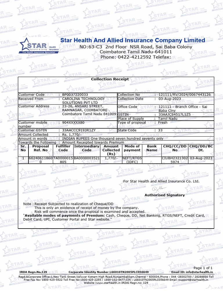 Collection Receipt | PDF | Payments | Money