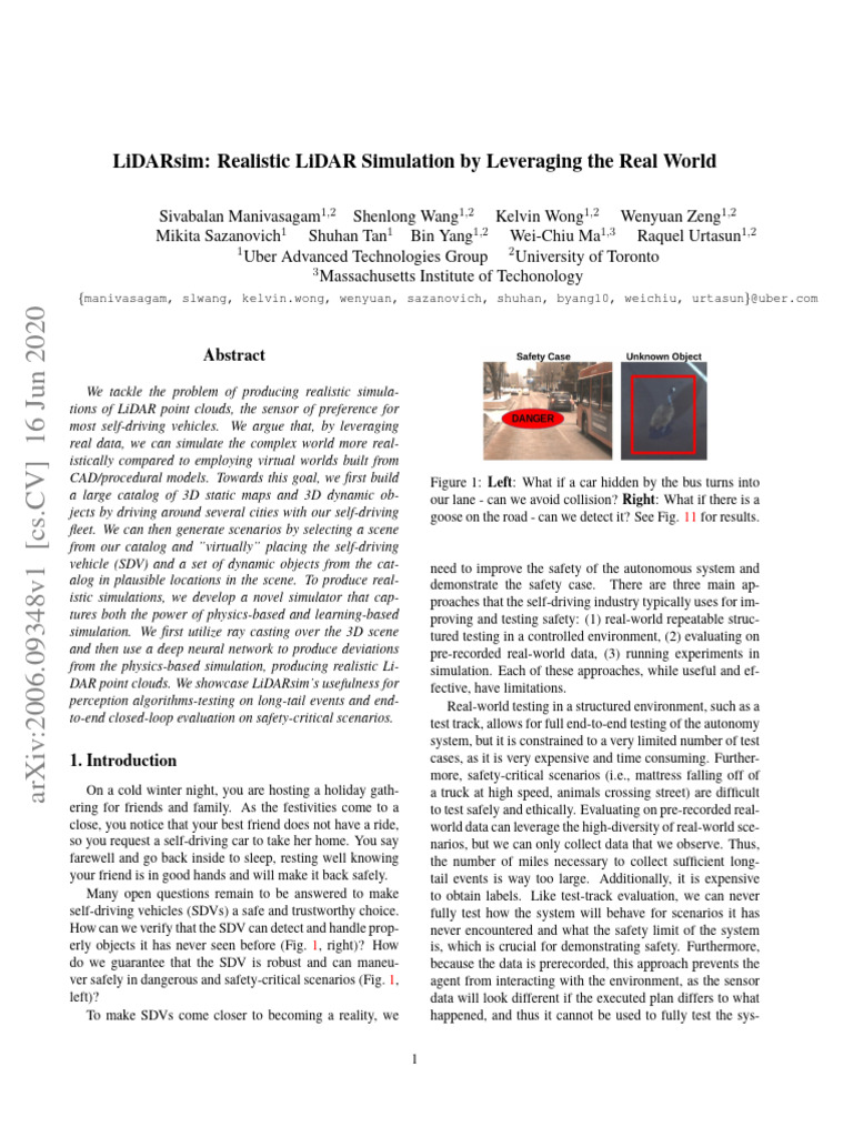 Lidarsim Realistic Lidar Simulation By Leveraging The Real World Pdf