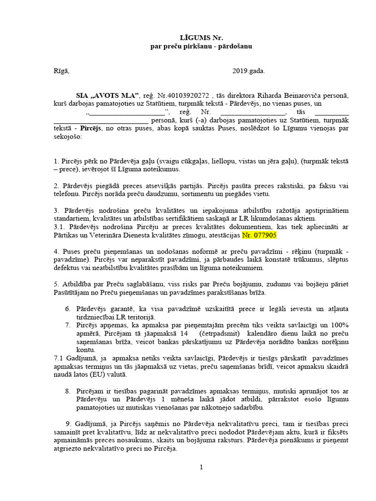 Ligums Avots MA SIA | PDF