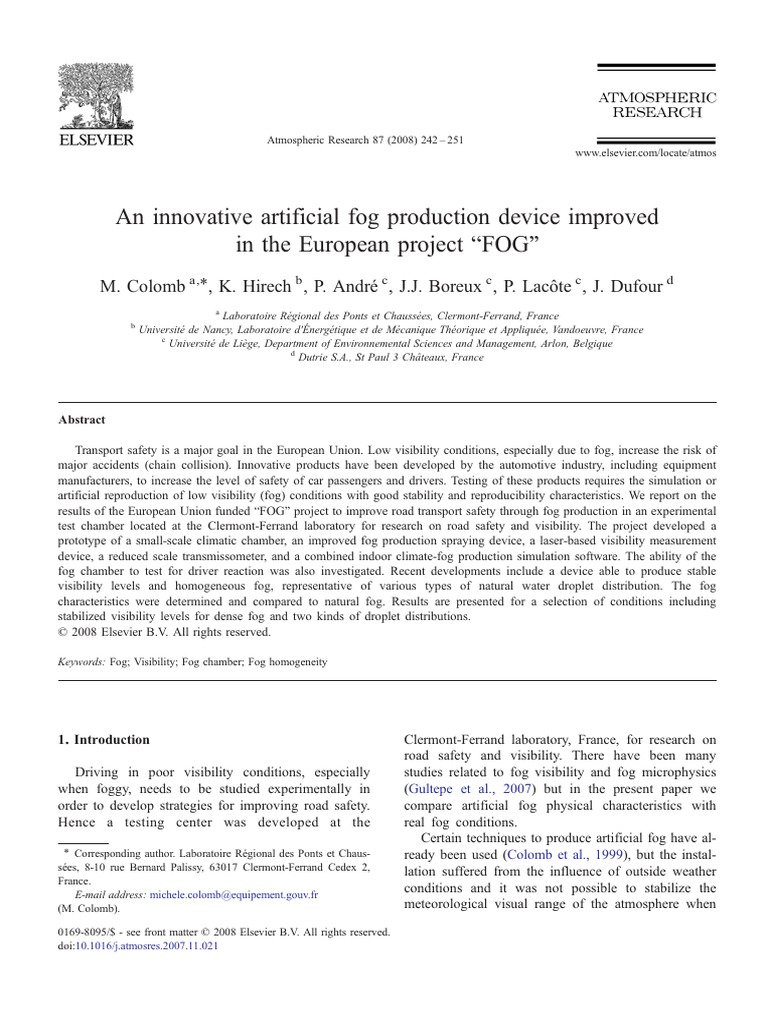 Innovative Fog Production Device for Safety | PDF | Fog | Atmosphere Of ...