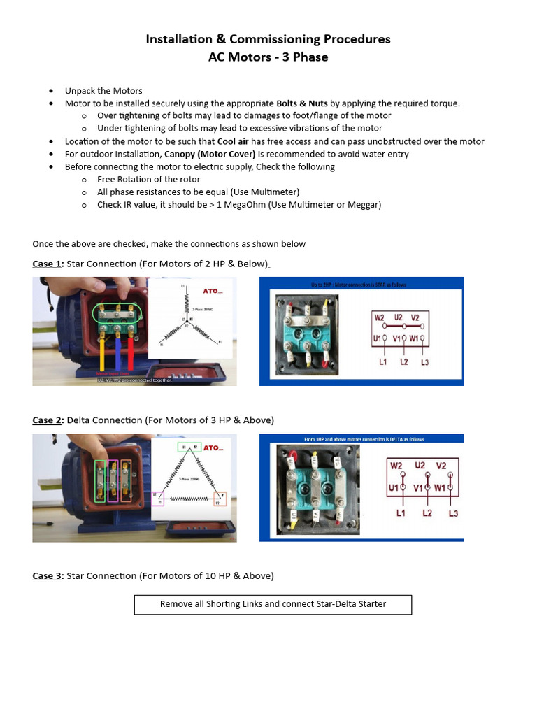 Installation & Commissioning of 3phase AC Motors | PDF | Electric Motor ...