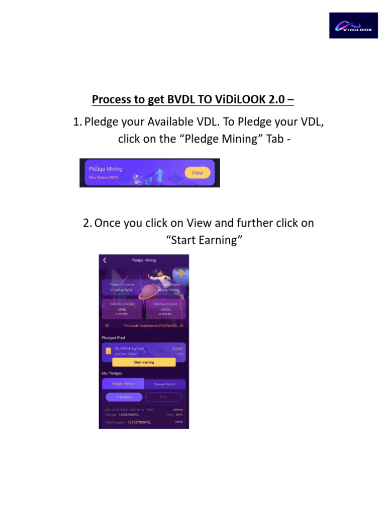 Process To Get BVDL TO ViDiLOOK Live | PDF