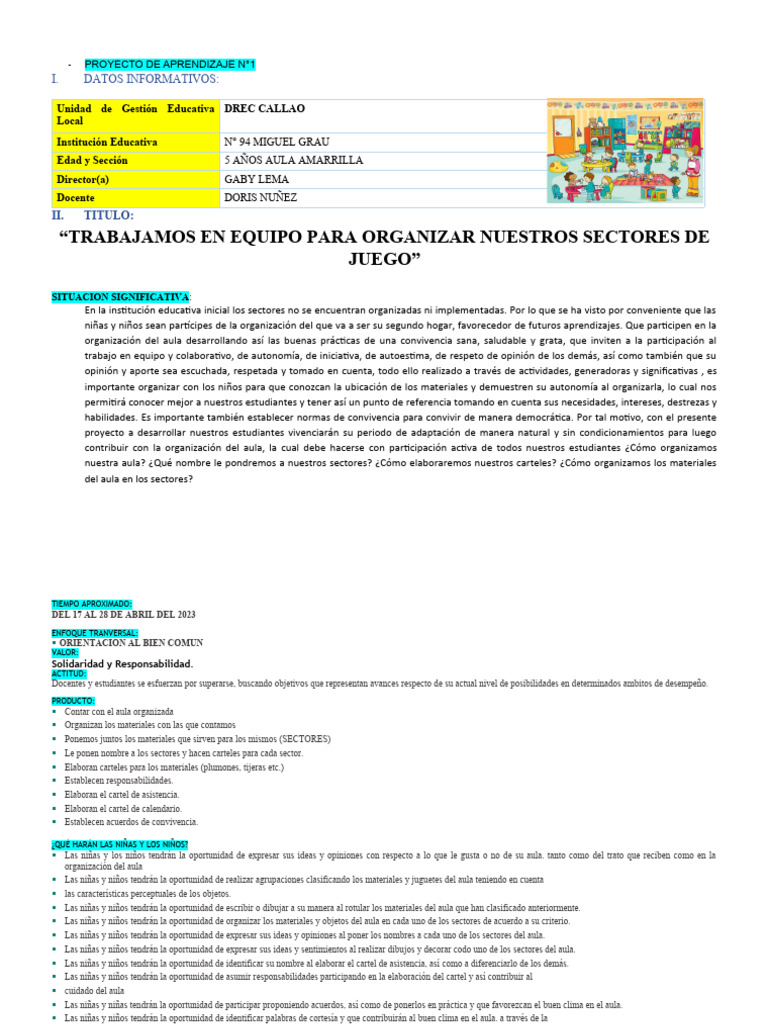 Proyecto de Aprendizaje N 2 Abril 2023 - 5 Años | PDF | Aprendizaje | Evaluación